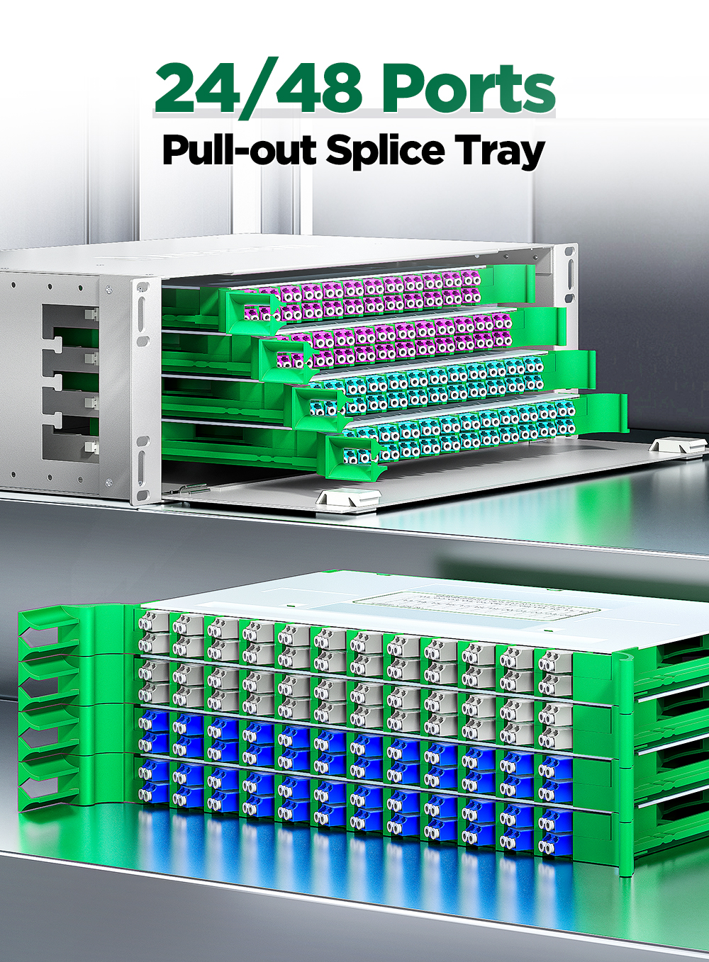 AMPCOM Pull-out Slide Splice Tray for FIber Optic ODF Enclosure Full ...