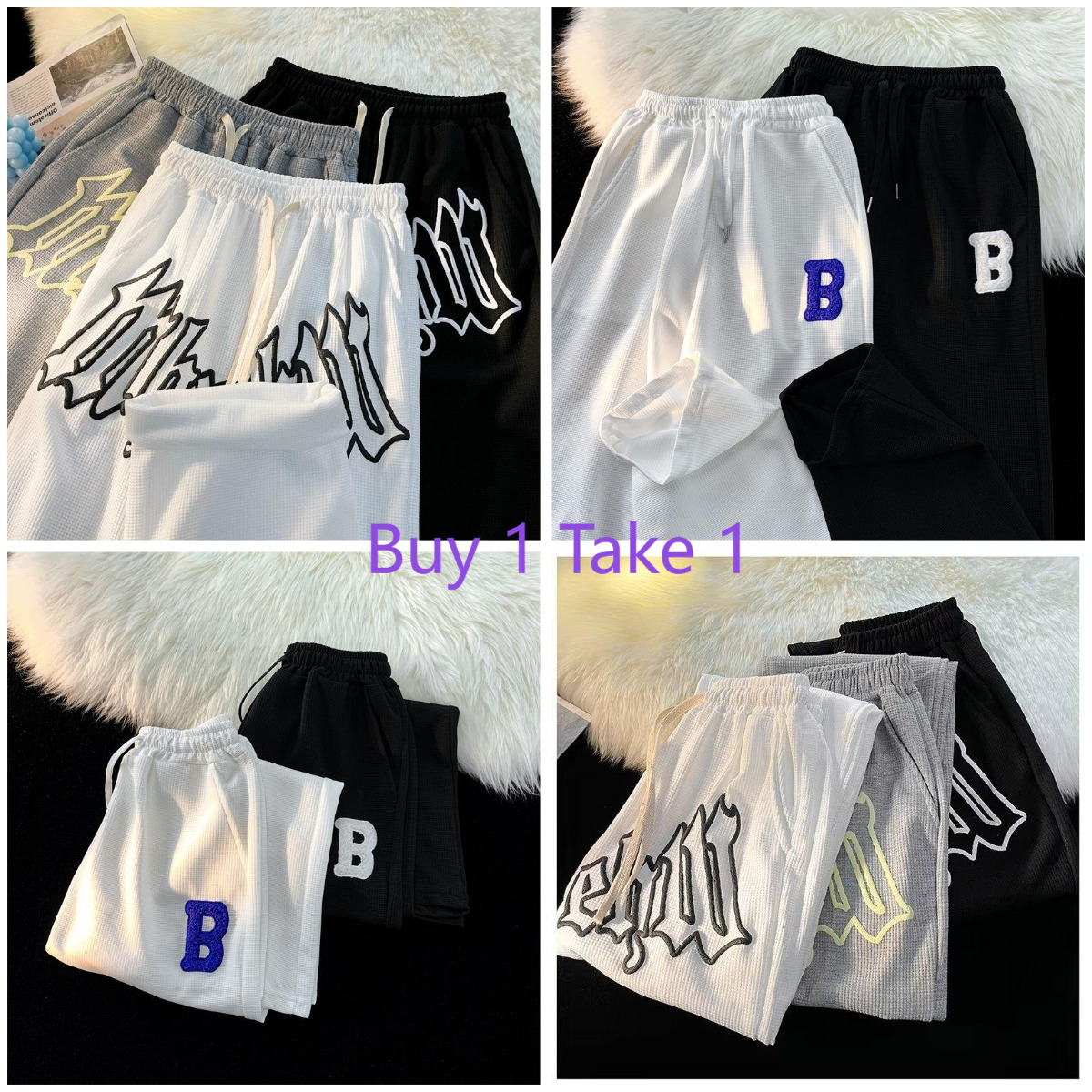 FUYUE【Buy 1 Take 1 】slocks pants loose straight cut pants Korean ...