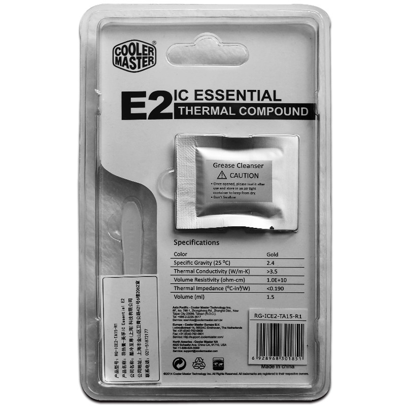 Cooler Master E2 Thermal Grease Paste Compound Silicon For CPU Cooler Processor GPU Chipset ...