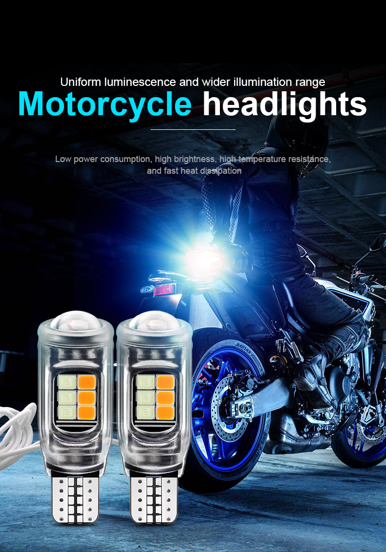 ((2PCS) T15 Dual Contact Motorcycle Signal Light W16W Parking Light ...