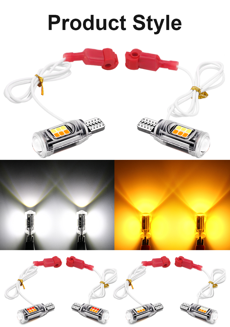 ((2PCS) T15 Dual Contact Motorcycle Signal Light W16W Parking Light ...