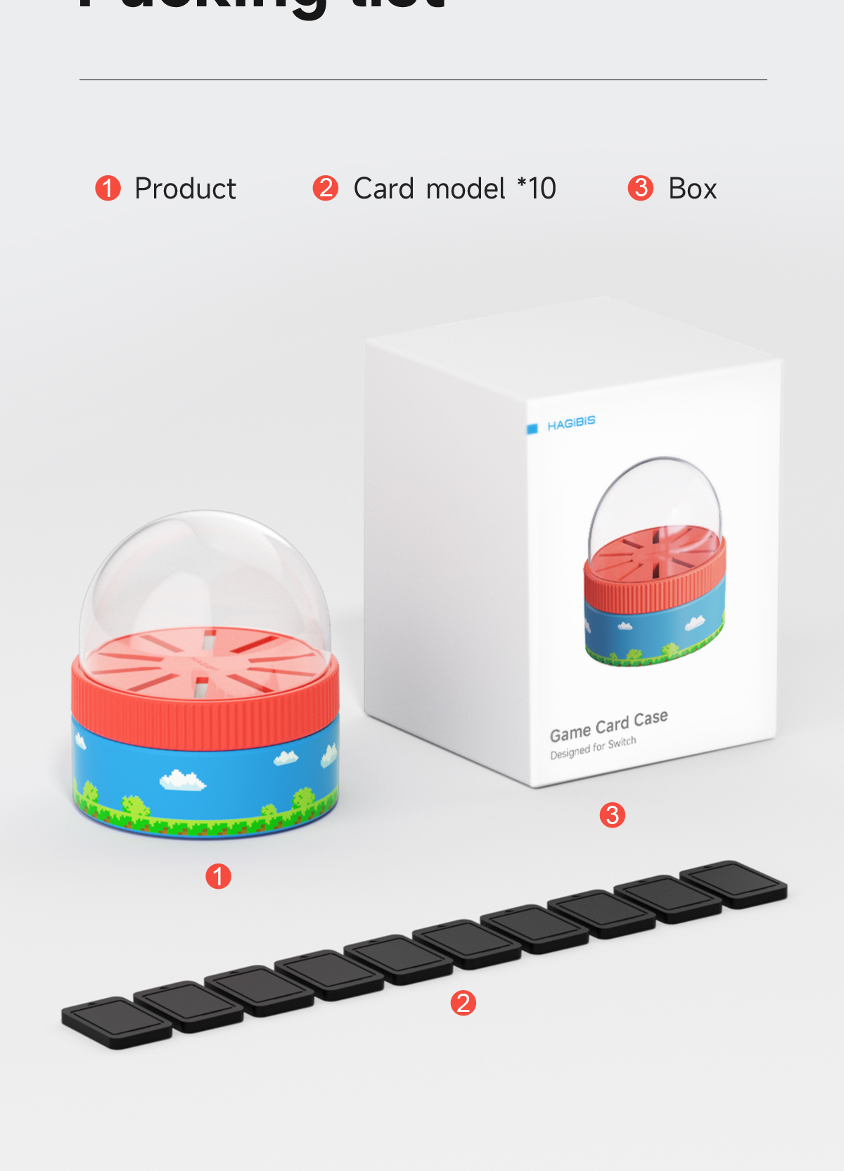 Hagibis Switch Rotating Game Card Case with 10 Game Card Slots Creative ...