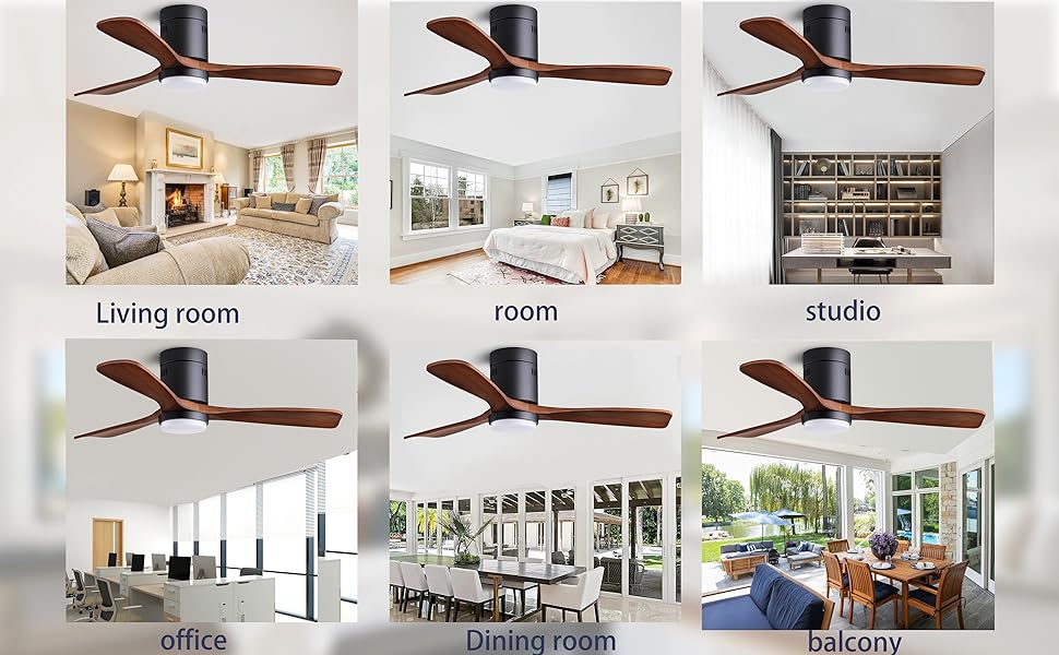 GOGEOUS Nordic Ceiling Fan With Light Strong Wind 3 Colors Dimming ...