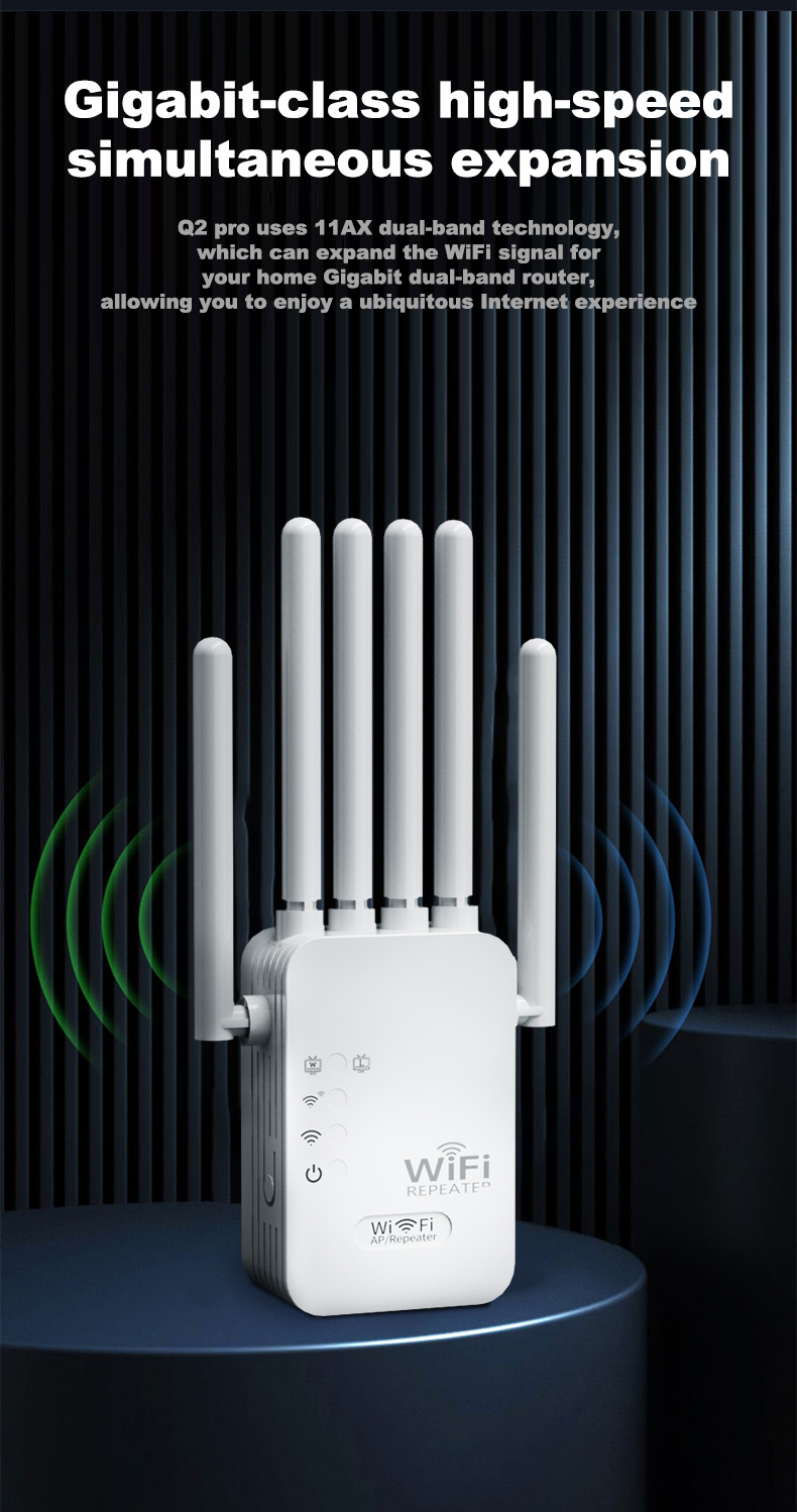 V380 PRO 300Mbps Wireless WIFi Repeater 6 Antenna High Speed WiFi ...