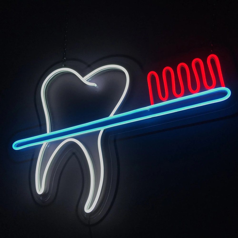 Custom Dental Tooth LED Neon Sign Light Vibrant Health Neon Sign for ...