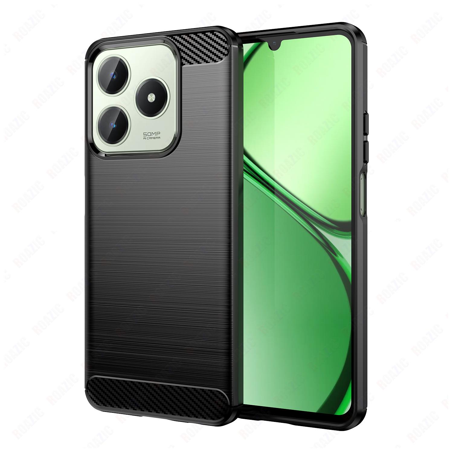 For Realme C63 Phone Case Luxury Slim [Carbon Fiber Anti-fingerprint ...