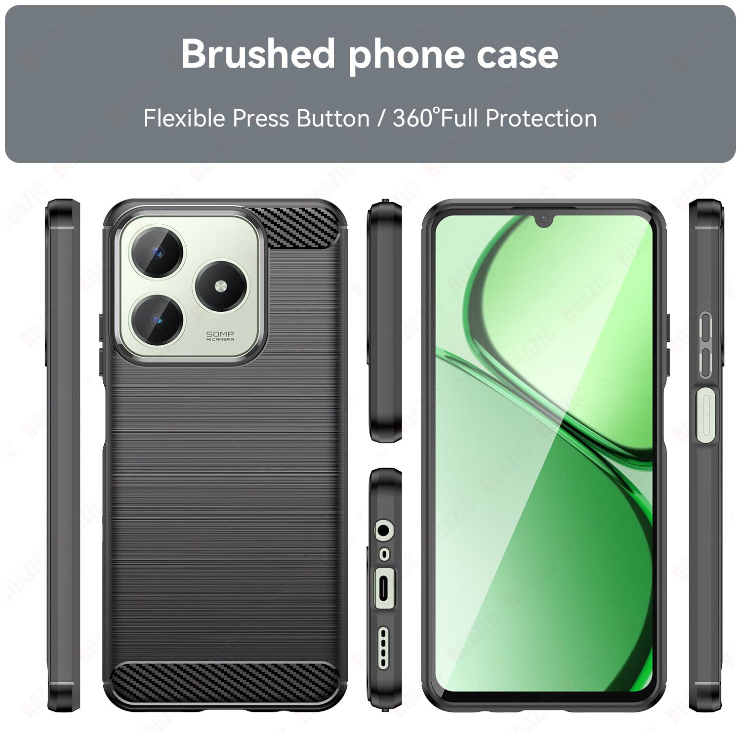 For Realme C63 Phone Case Luxury Slim [Carbon Fiber Anti-fingerprint ...