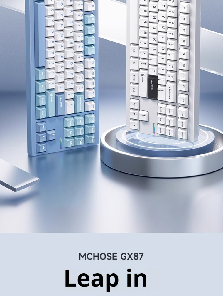MCHOSE GX87 three mode customized mechanical keyboard, pure CNC ...