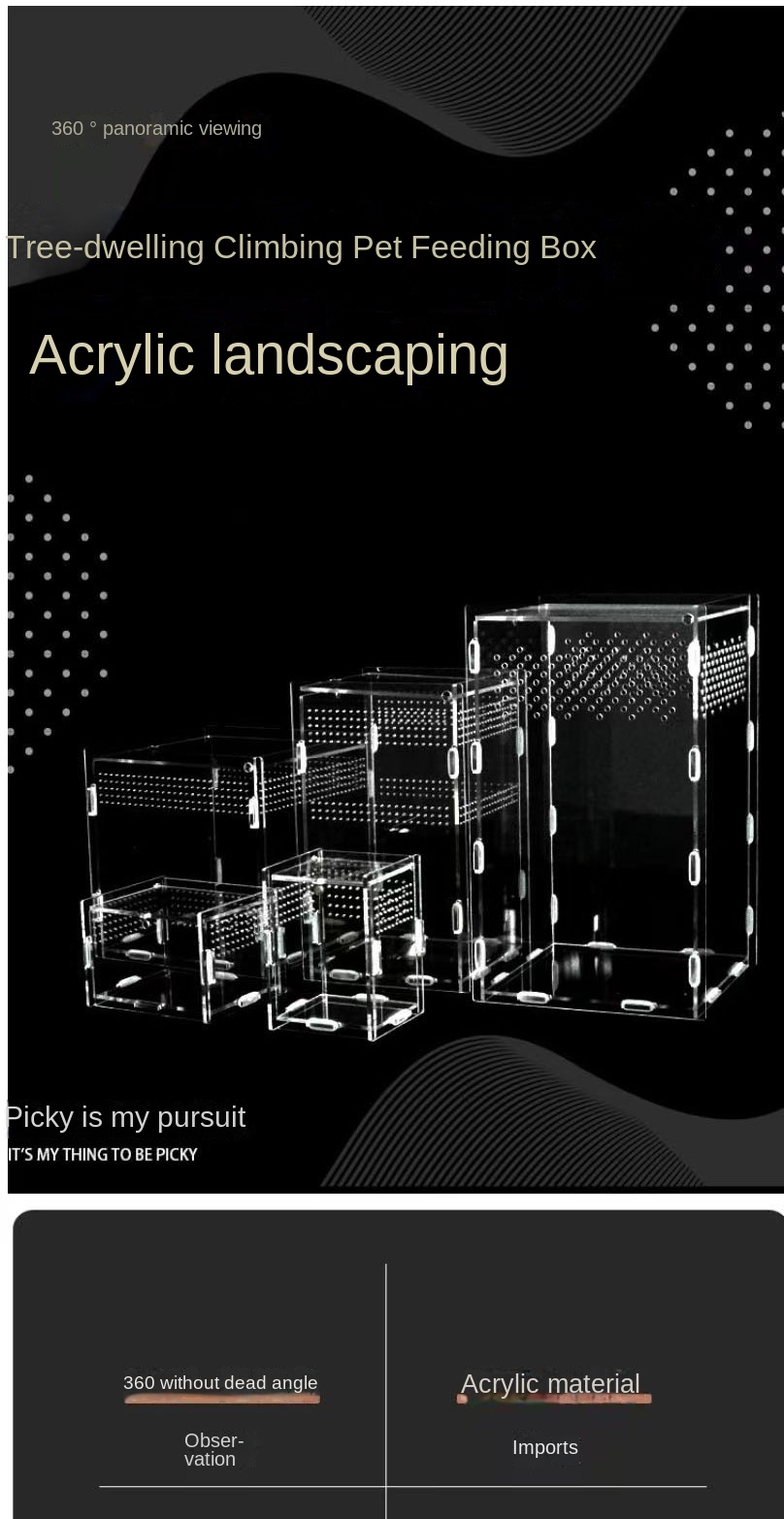 Climb Pet Breeding Box Acrylic Snail Snake Scorpion Lizard Insect ...