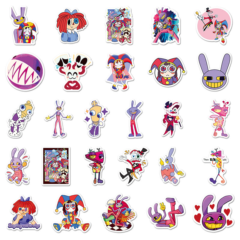 54pcs Amazing Digital Circus Stickers Game Sticker For Laptop Phone ...