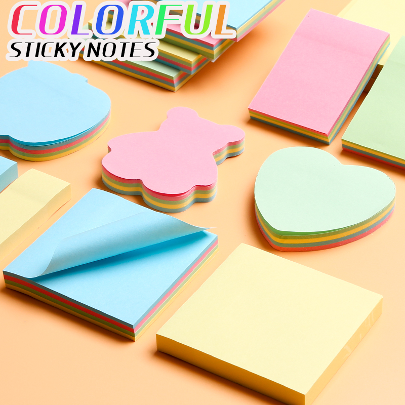 10PCS 1000 Sheets Sticky Notes Colored Memo Pad Label Sticker School ...