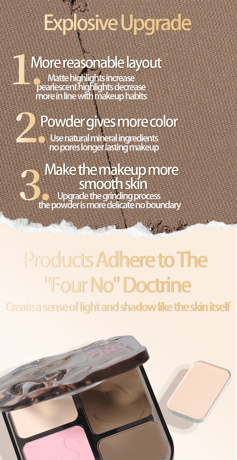 VEECCI Contour palette, highlight palette, matte, brighten face, nose ...