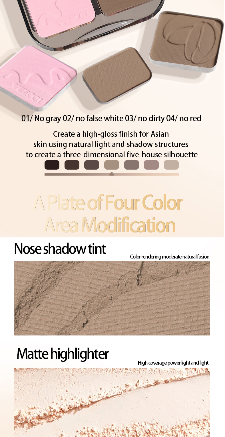 VEECCI Contour palette, highlight palette, matte, brighten face, nose ...