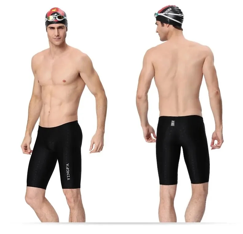 FINA Approved Men Professional Swimming Jammer Boys Swim Trunks ...