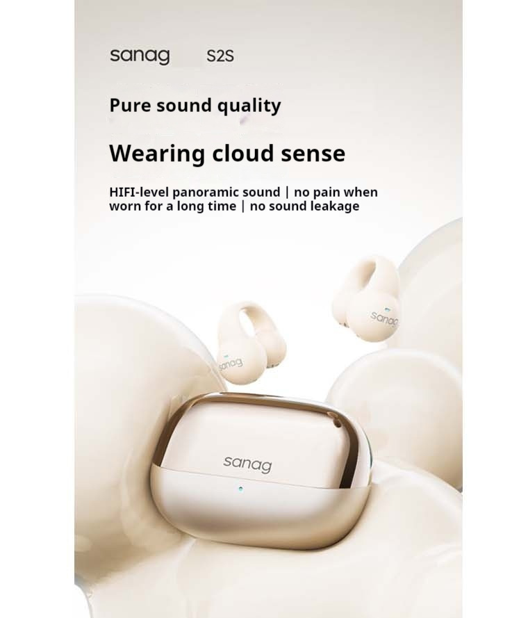 SANAG S2S Bluetooth Headset Bone Conduction Concept Ear clip Open true wireless running noise ...