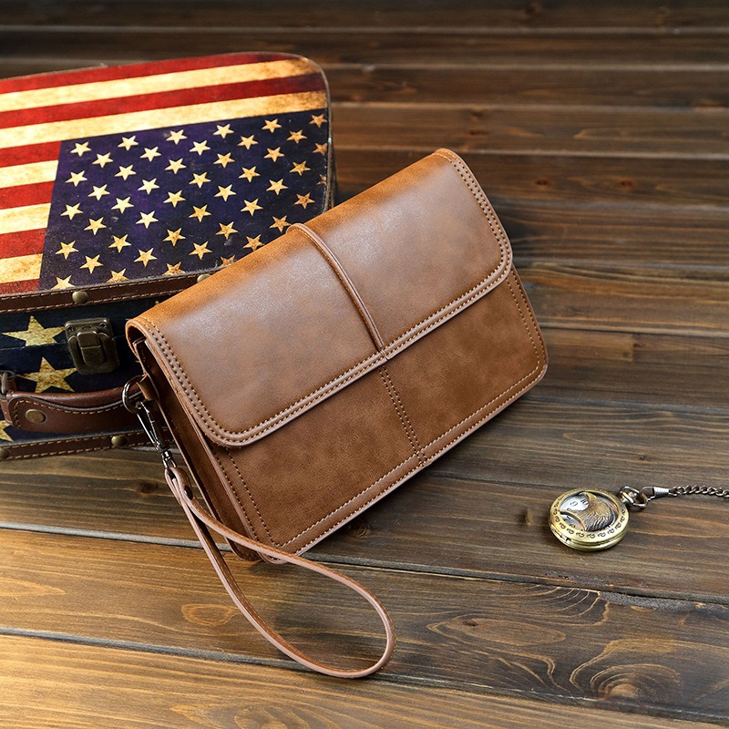 【Local Delivery】Men Hand Bag Classic Brown Cool Leather Hand Carry ...