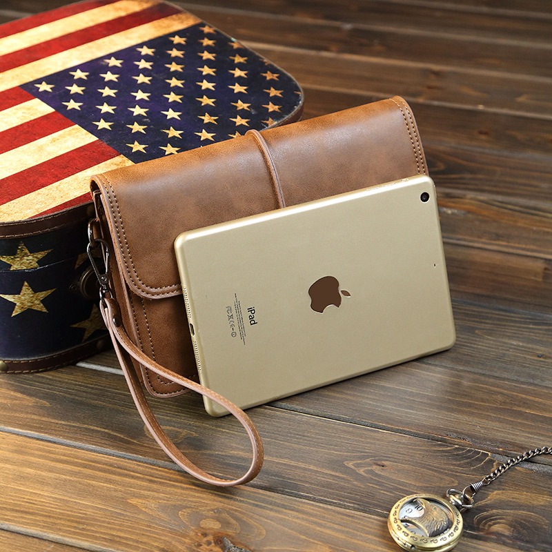 【Local Delivery】Men Hand Bag Classic Brown Cool Leather Hand Carry ...