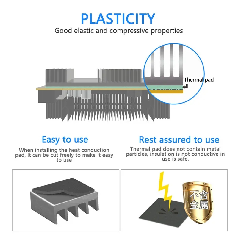 OEM 21W/M.K Thermal pad Heatsink Cooling Conductive Silicone Pad High ...