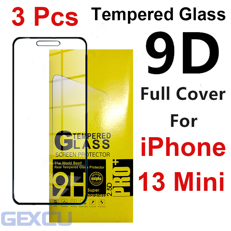 iPhone 13 Mini Tempered Glass 3Pcs Full Screen Anti-shatter 9D Full ...