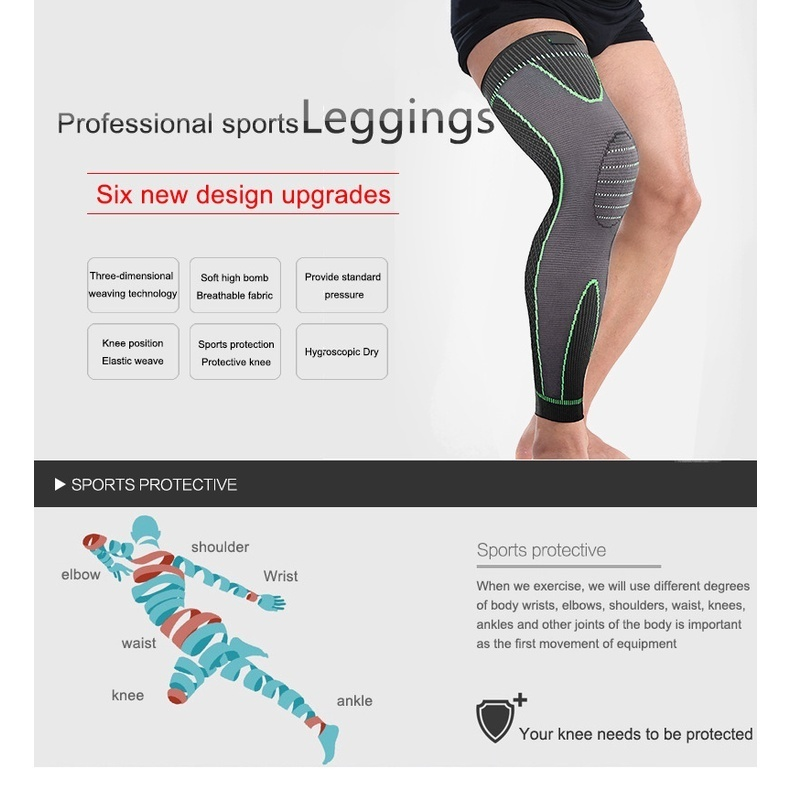 Sports Compression Knee Pads Breathable Leg Sets Fitness Running Knee ...