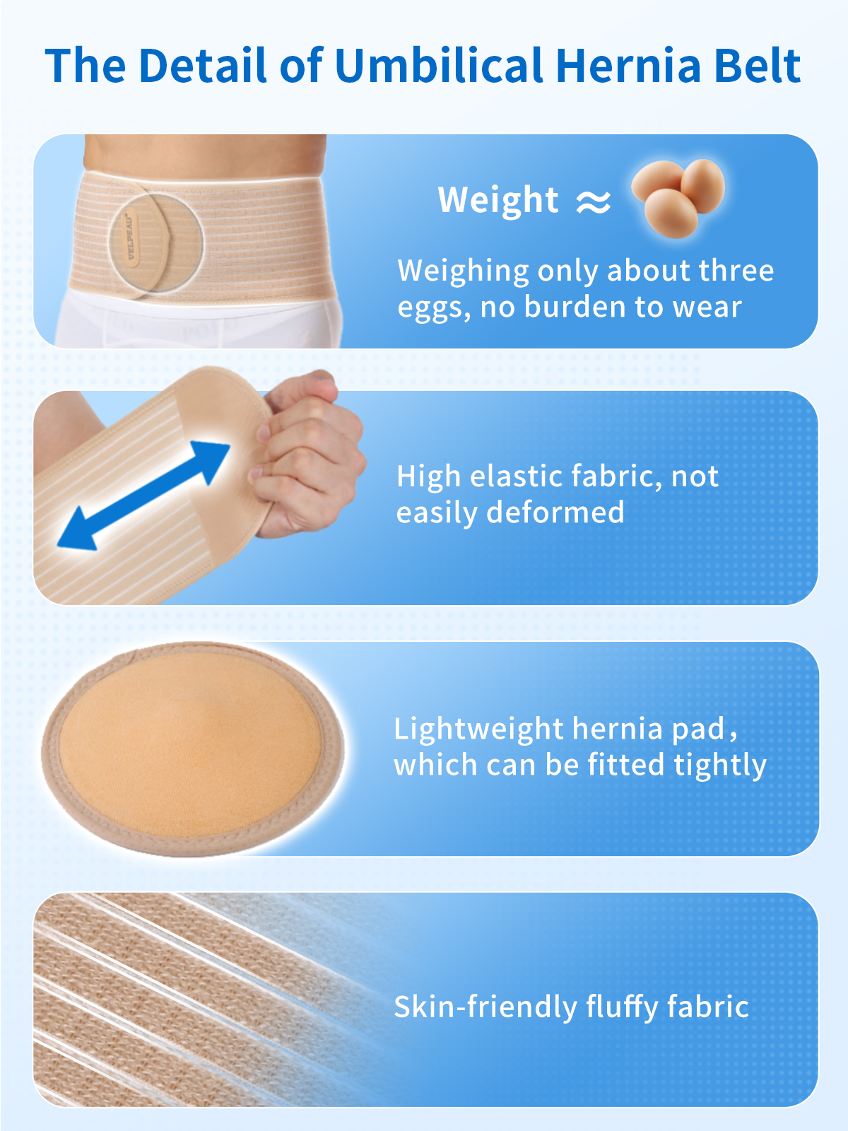 VELPEAU Umbilical Hernia Belt - Navel Ventral Epigastric Incisional and ...