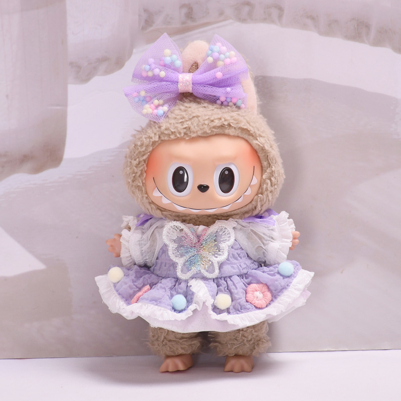 Labubu macaroon series dress, purple skirt, princess shoes set, 15 ...