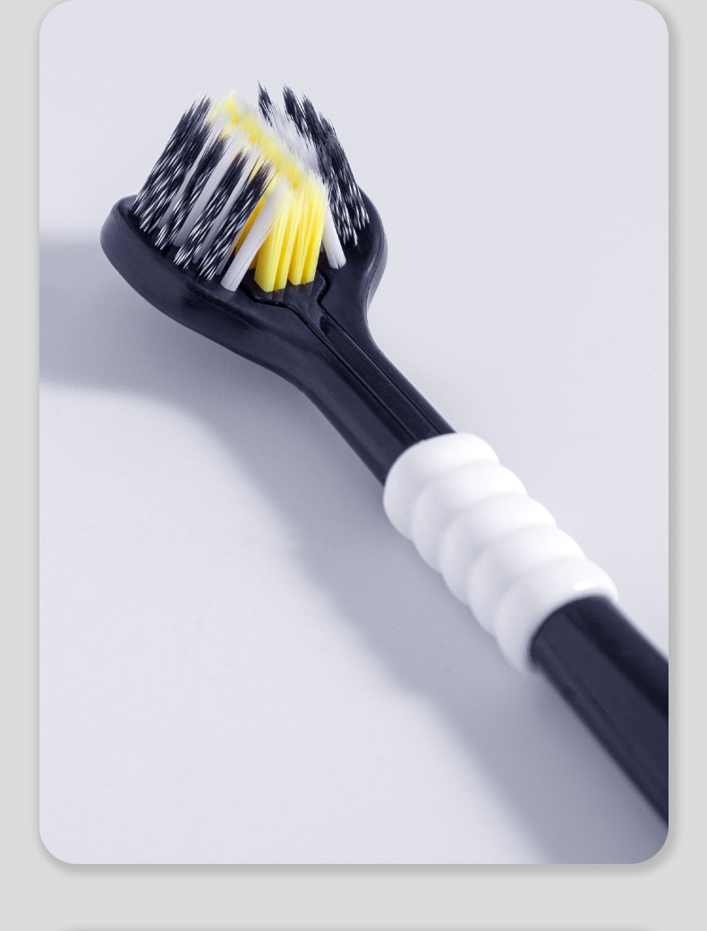 Three-colored Spiral Bristle Toothbrush for Adults with Soft Bristles ...