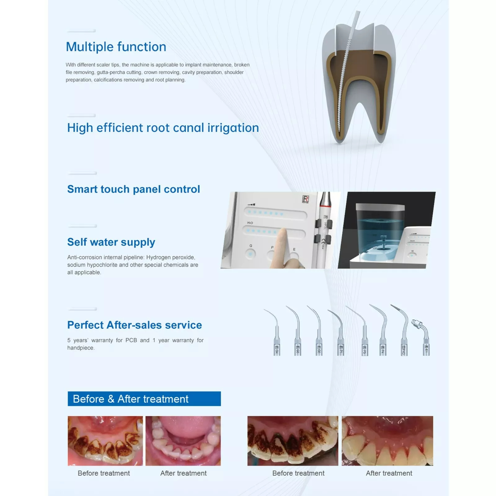 Refine MaxPiezo 7+ Dental Ultrasonic Piezo LED Scaler with Water Bottle ...