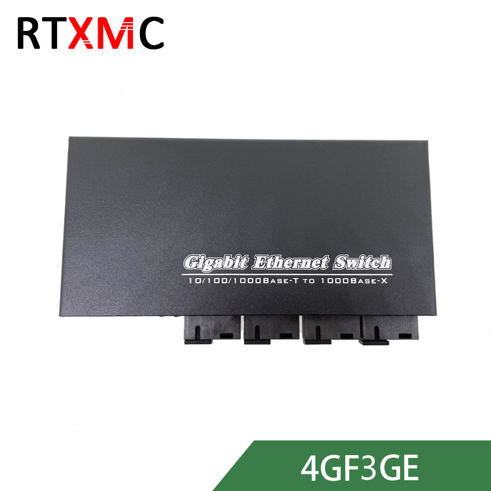 Gigabit Ethernet Switch Fiber Optical Media Converter 4SC Transceiver 5 ...