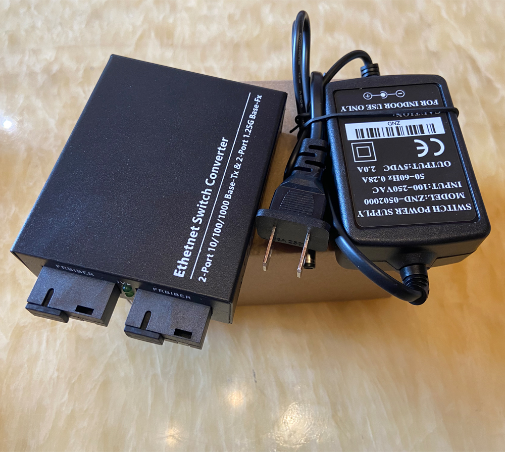 Gigabit Ethernet Switch Fiber Optical Media Converter 4SC Transceiver 5 ...