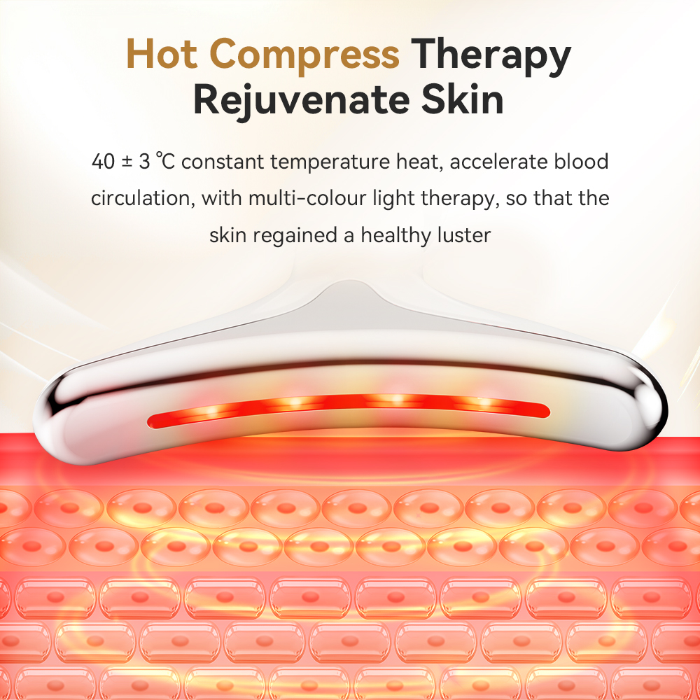 ANLAN Neck Face Massager Max Slimming Vibration 7 Colours Light Therapy ...