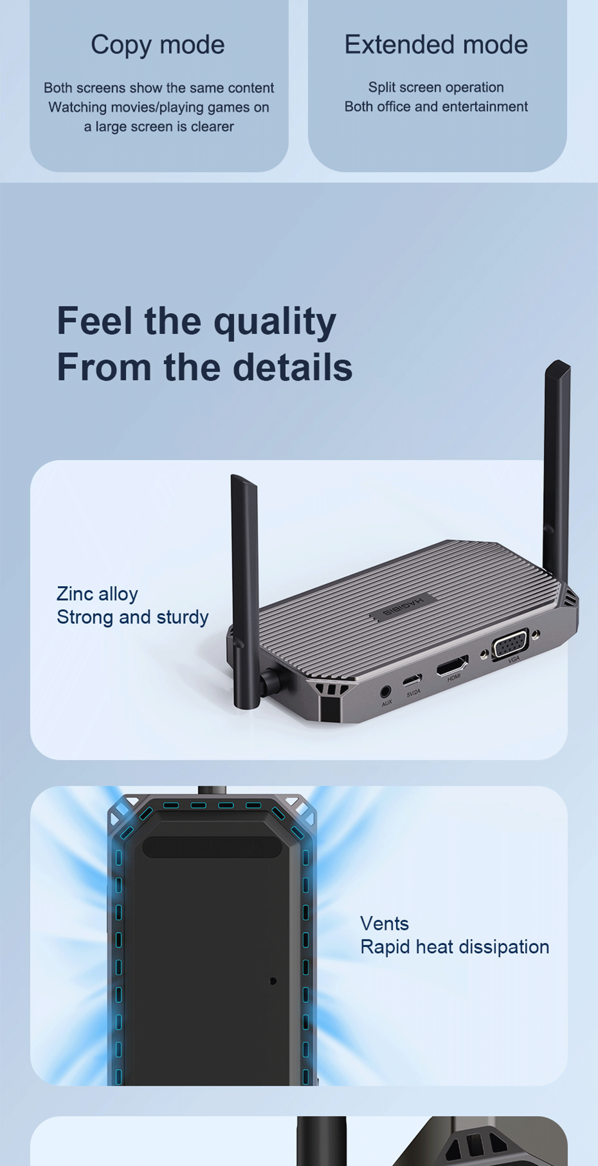 Hagibis Wireless HDMI-compatible Transmitter and Receiver Extender Kit ...