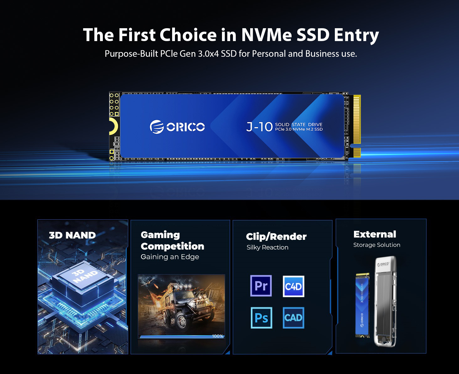 ORICO J10 PCIe 3.0 M.2 2280 NVME SSD 3500MB/s 1TB for Creators Work ...
