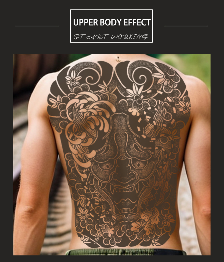 Demon Prajna Full Back, Temporary Tattoo Stickers Waterproof Long ...