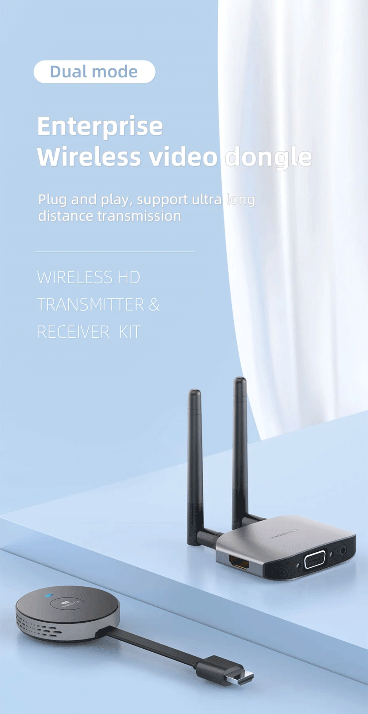 Hagibis Wireless HDMI Transmitter Receiver Extender Kits Full HD 1080P ...