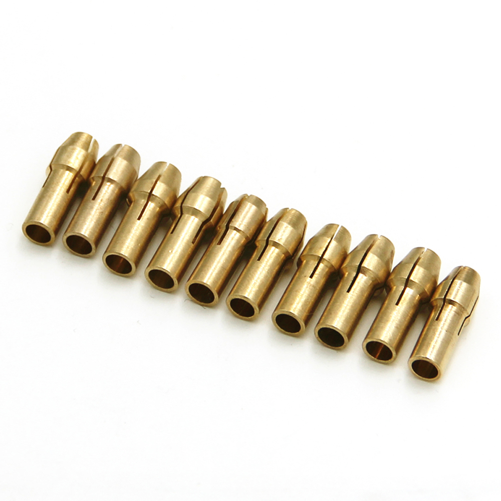 10pc brass chuck 0.5-3.2mm electric grinding drill bit clamp mini drill ...