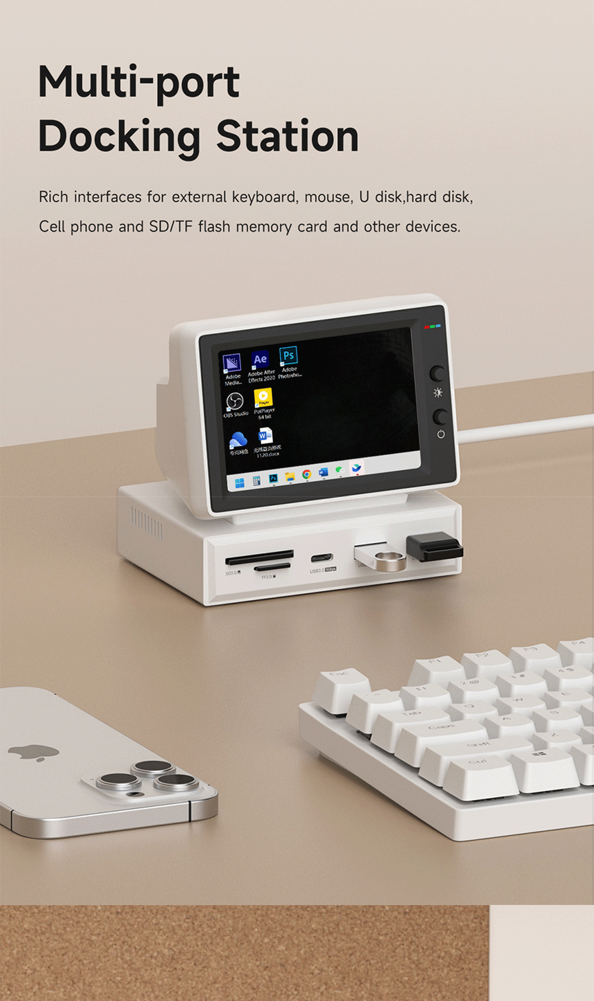 Hagibis 3.5 inch IPS Mini Screen AIDA64 Mini PC CPU RAM HDD Data ...