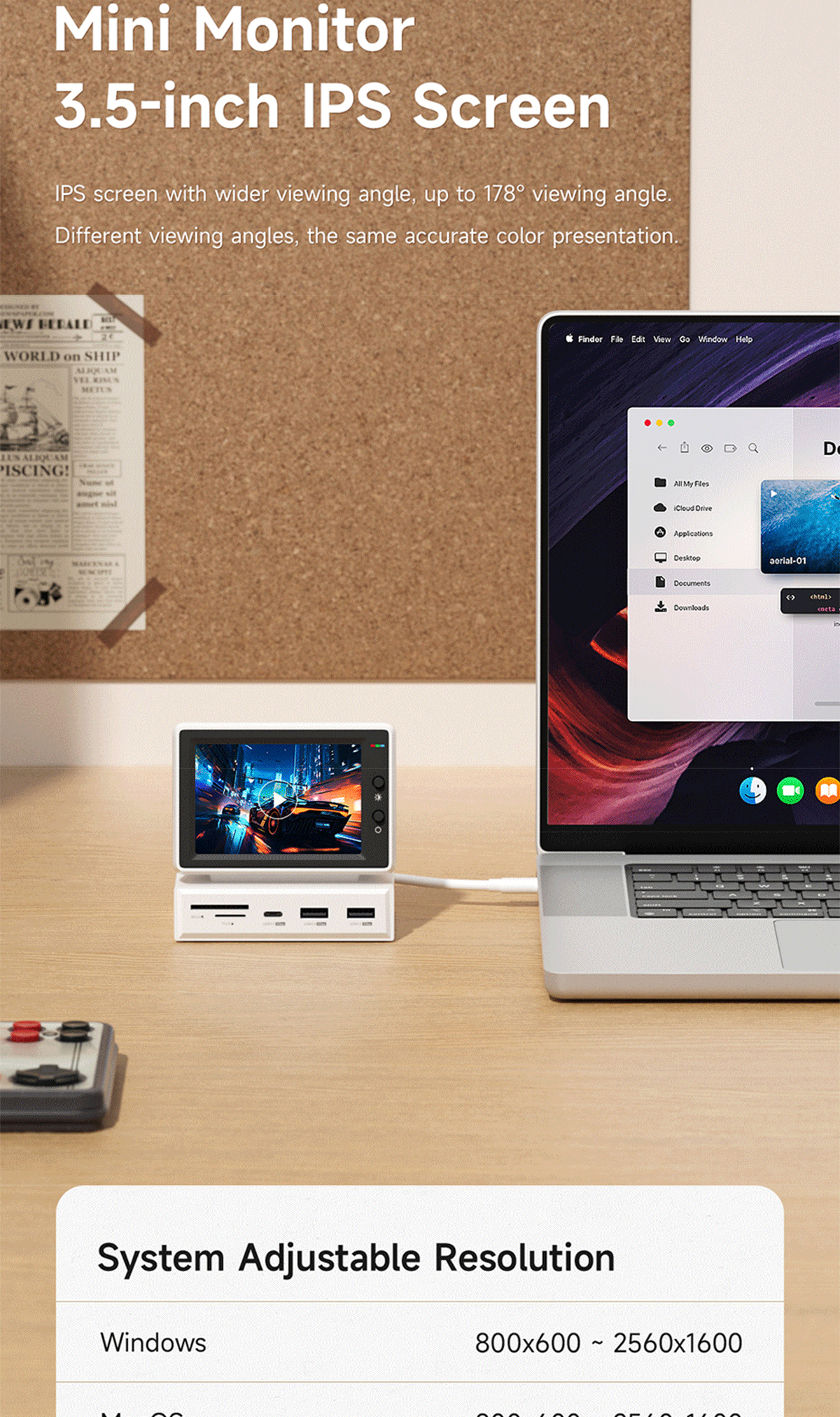 Hagibis 3.5 inch IPS Mini Screen AIDA64 Mini PC CPU RAM HDD Data ...