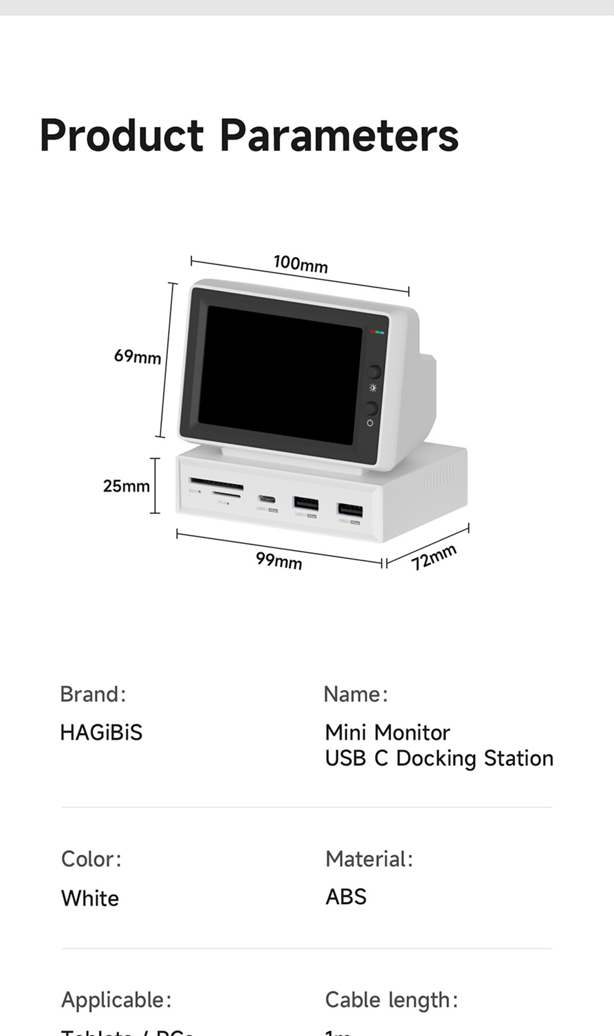 Hagibis 3.5 inch IPS Mini Screen AIDA64 Mini PC CPU RAM HDD Data ...