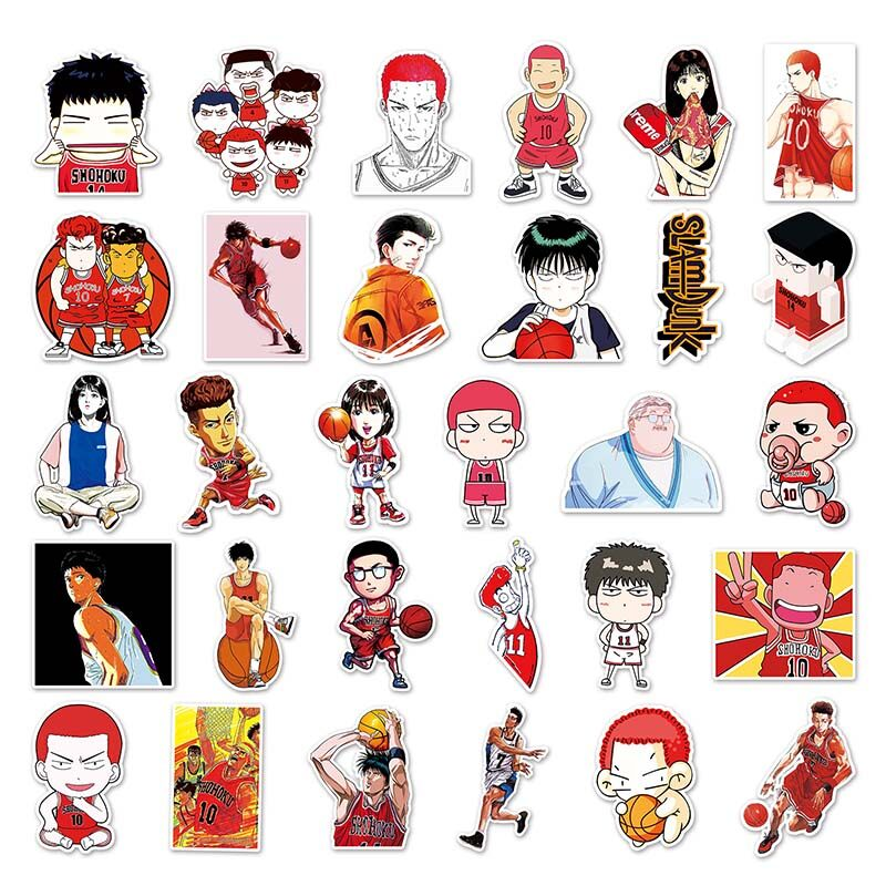 57pcs Cartoon Slam Dunk Stickers Waterproof PVC Decal for Laptop ...