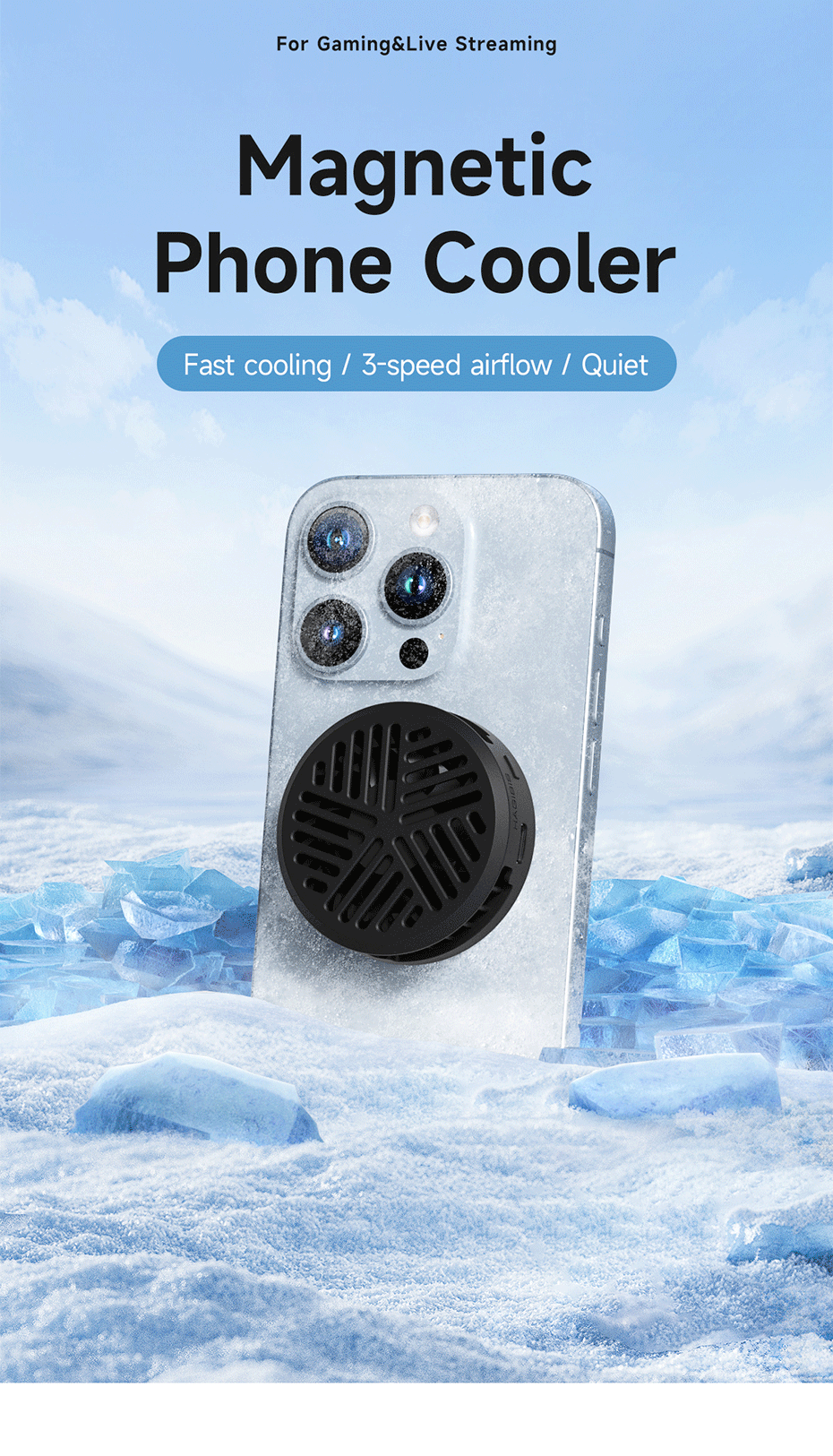 Hagibis Magnetic Cell Phone Cooling Fan Universal Portable Lightweight ...