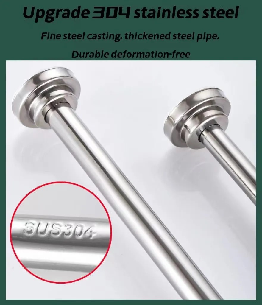 Sunlife Stainless Steel Telescopic Rod Punch-free Adjustable Curtain ...