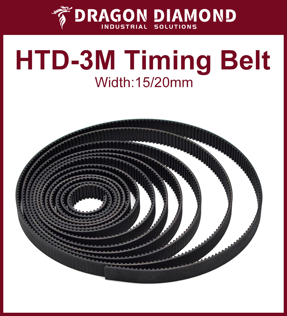 HTD-3M Open Timing Belt Width 15mm PU Transmission Belt Synchronous 3M ...