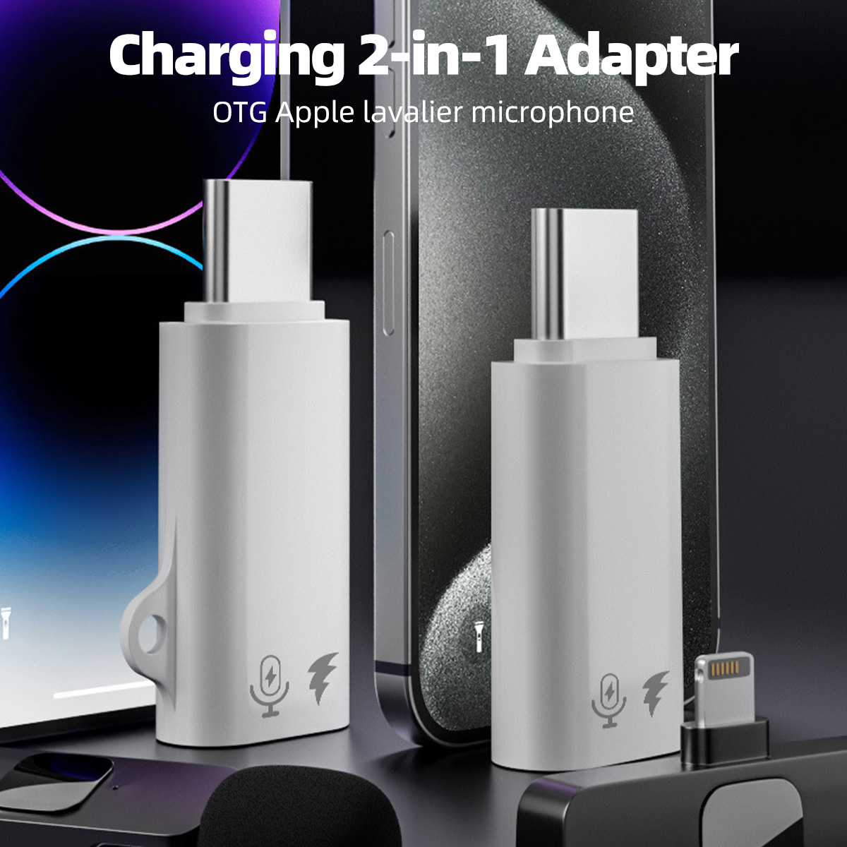 HdoorLink IOS To Type C Adapter IOS Female to Type C Male Microphone ...