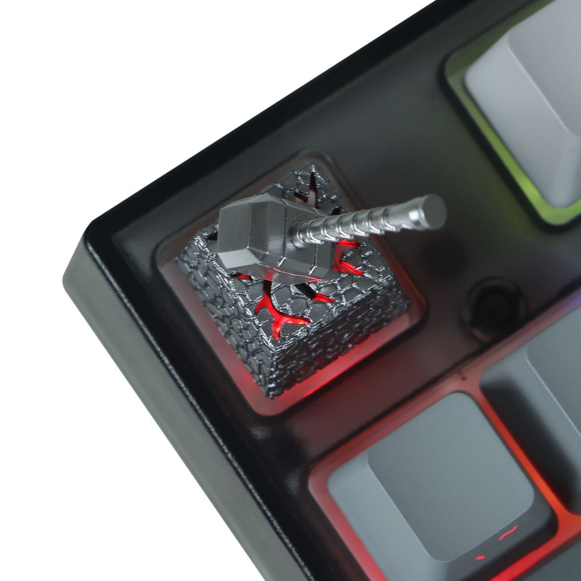 3D stereoscopic Keycaps 2In1 Thor Hammer resin keycap Magnetic ...