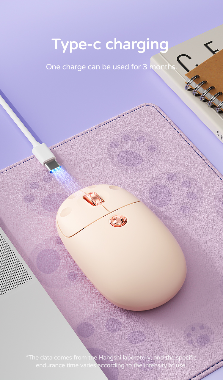 BOW MD198L Colourful Wireless Mouse BT and 2.4G Dual-mode Cute ...