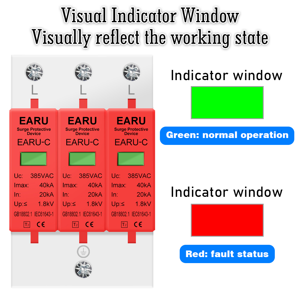 Power Surge Protective Device SPD Arrester Low Voltage House 1/2/3/4 ...