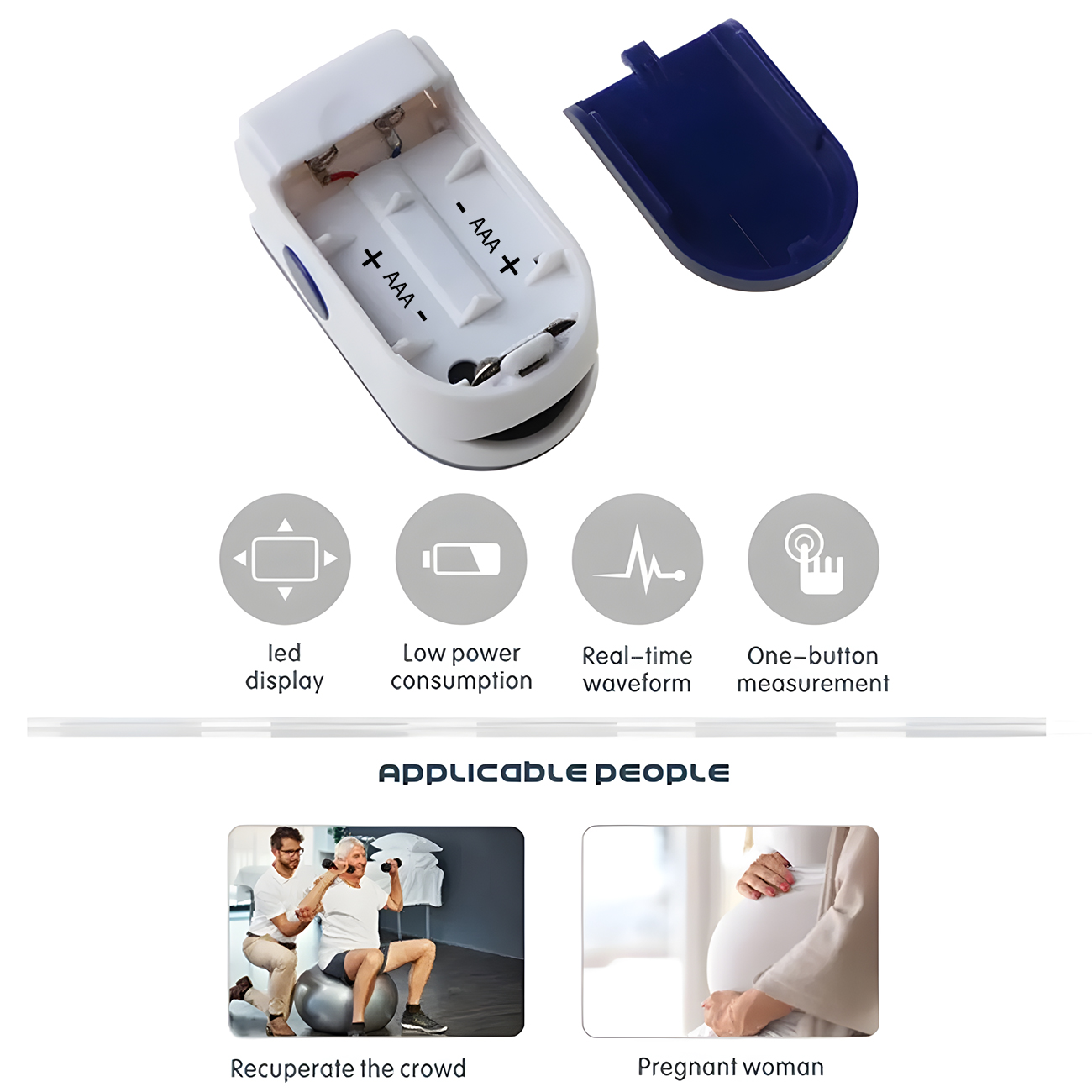 Protable Pulse Oximeter Finger Clip Pulse Monitor Home Monitoring Pulse ...