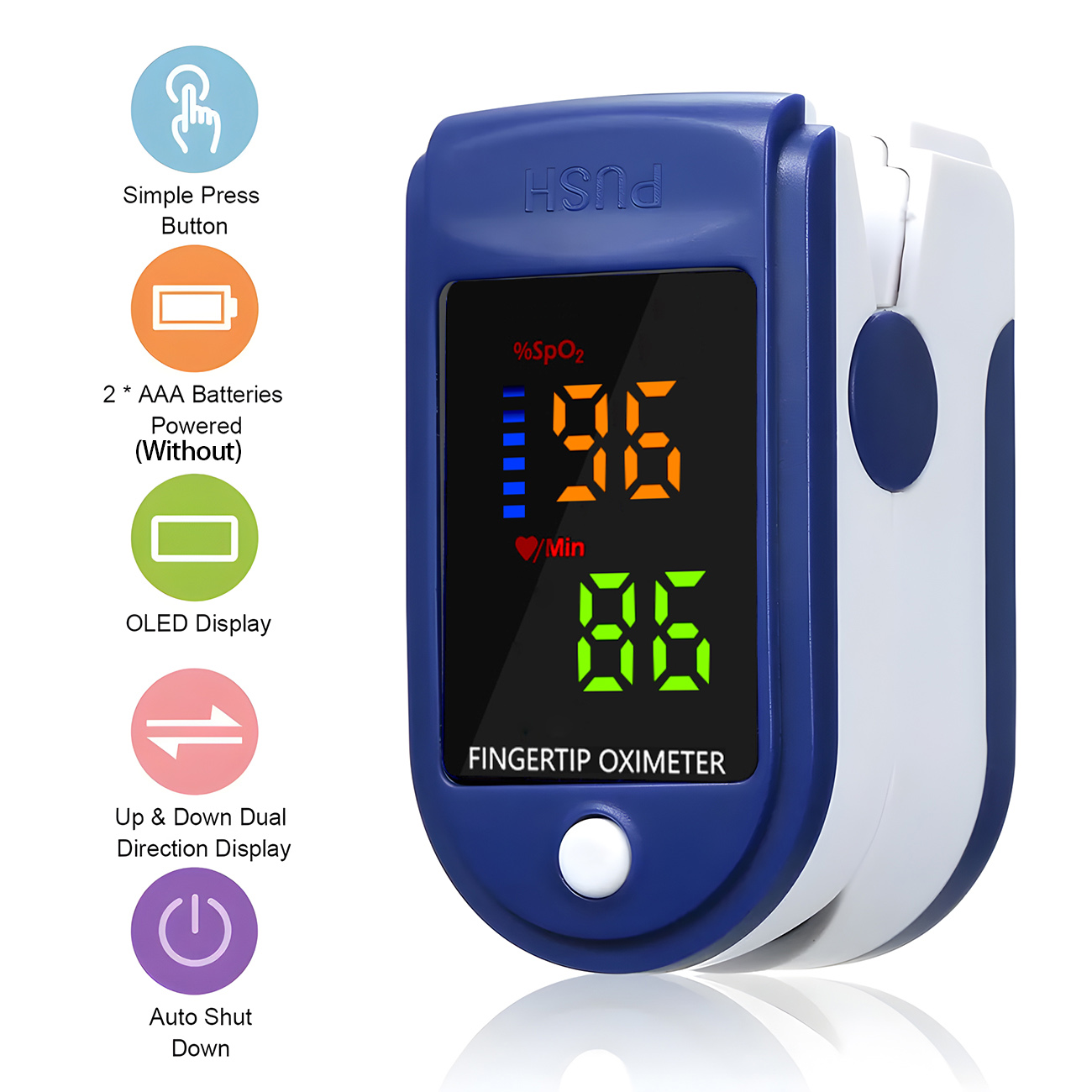 New Protable Pulse Oximeter Finger Clip Pulse Monitor Home Monitoring ...