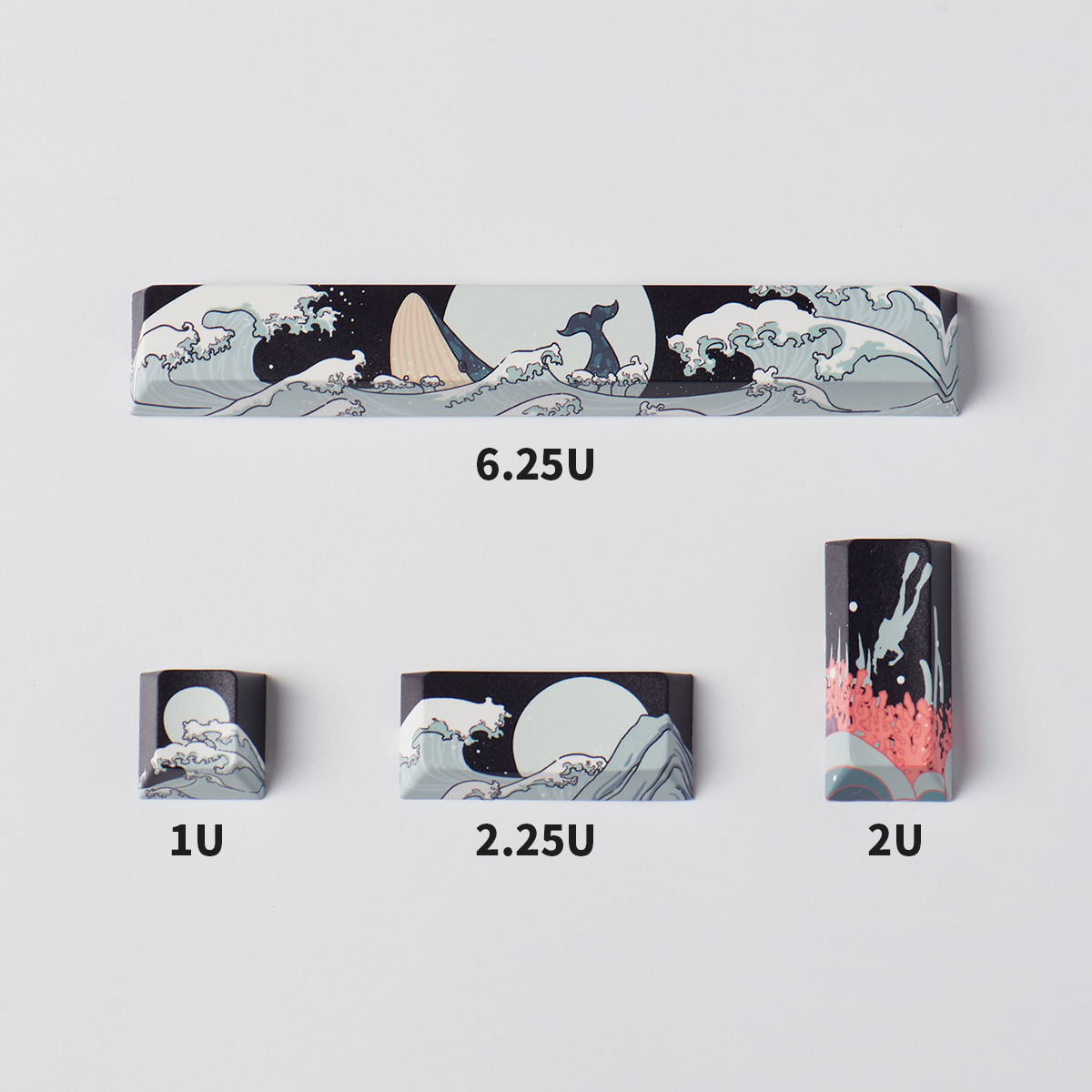 4pcs black / white /Black Myth WuKong/ Kitty / Coral Sea/Ahego Keycaps ...